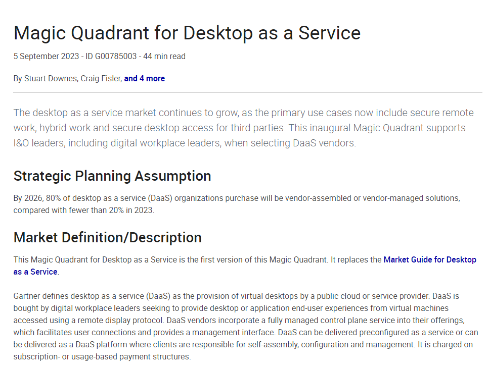 Microsoft a Leader in the 2023 Gartner Magic Quadrant for Desktop as a ...